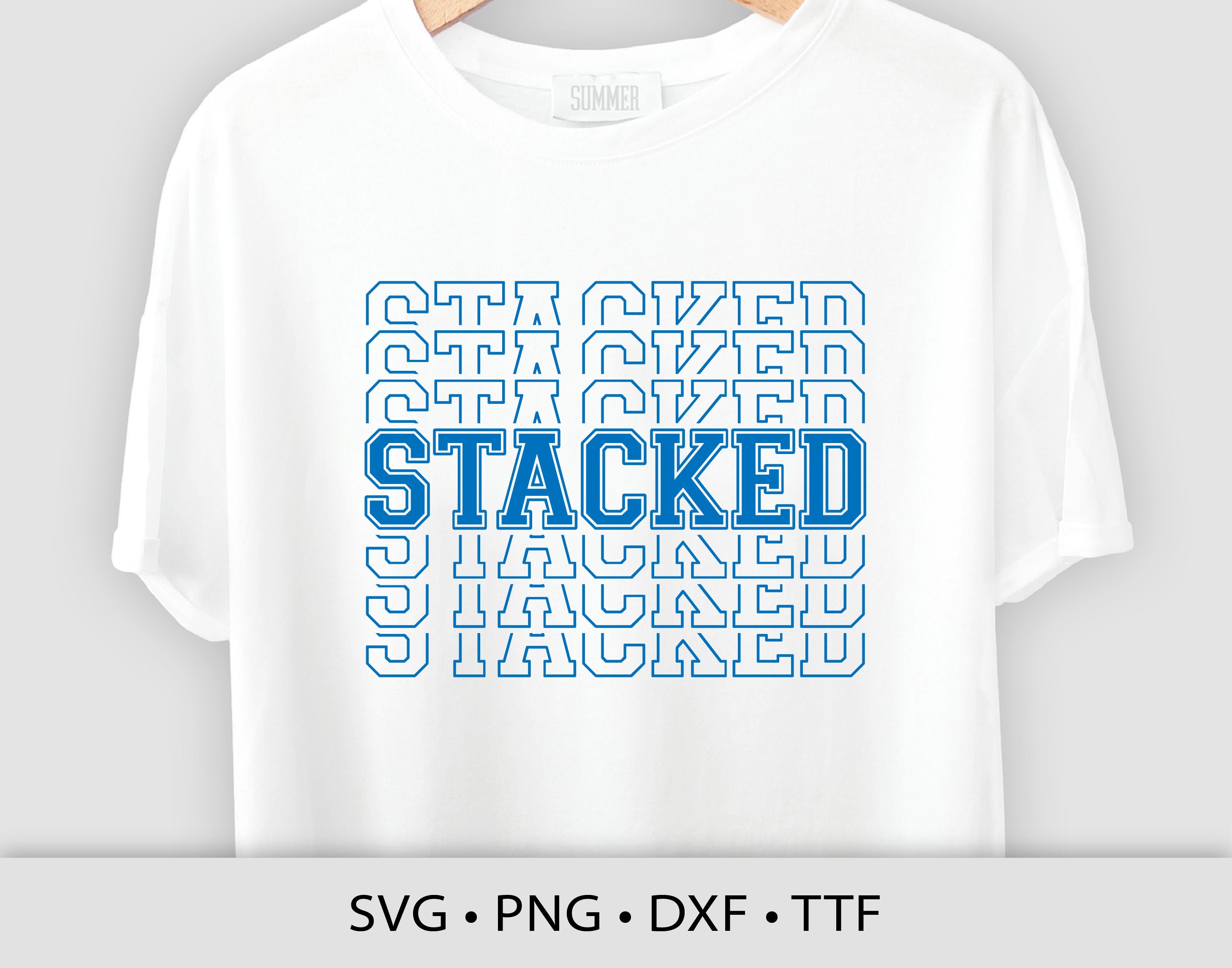 Stacked Font TTF SVG Stacked Varsity Font for Cricut Font Svg Mirror ...