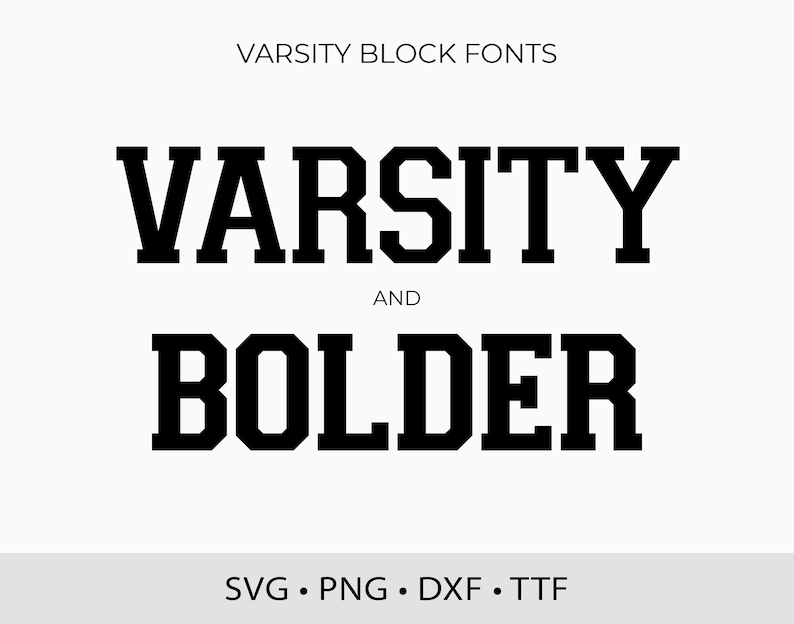Varsity Fonts TTF SVG College Fonts for Cricut Block Font, Sports Fonts ...