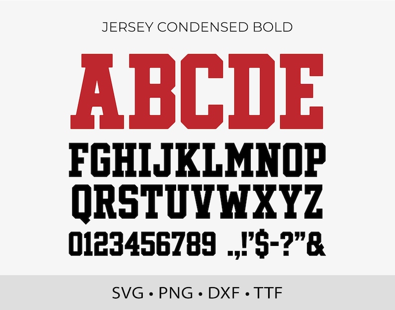 Jersey Condensed Bold Font: (SVG, TTF) University Alphabet Block ...