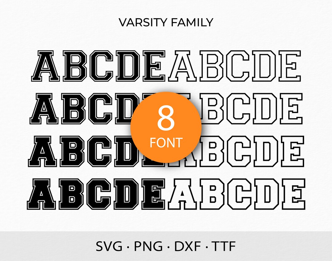 Varsity Font SVG TTF Fonts Bundle College Font Svg Sports - Etsy France