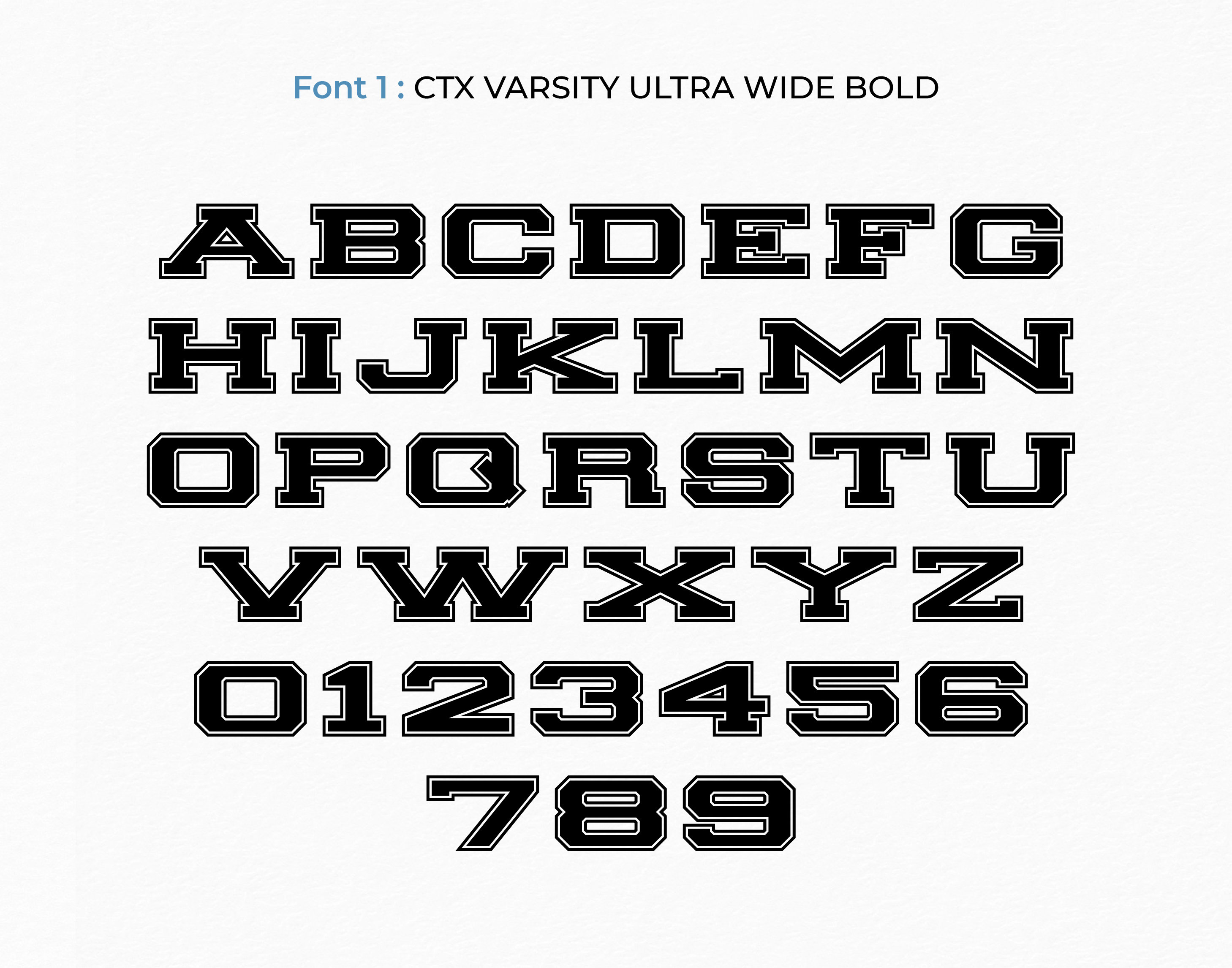 Varsity Ultra Wide Fonts TTF SVG: Bold & Outline Font (digital Download ...