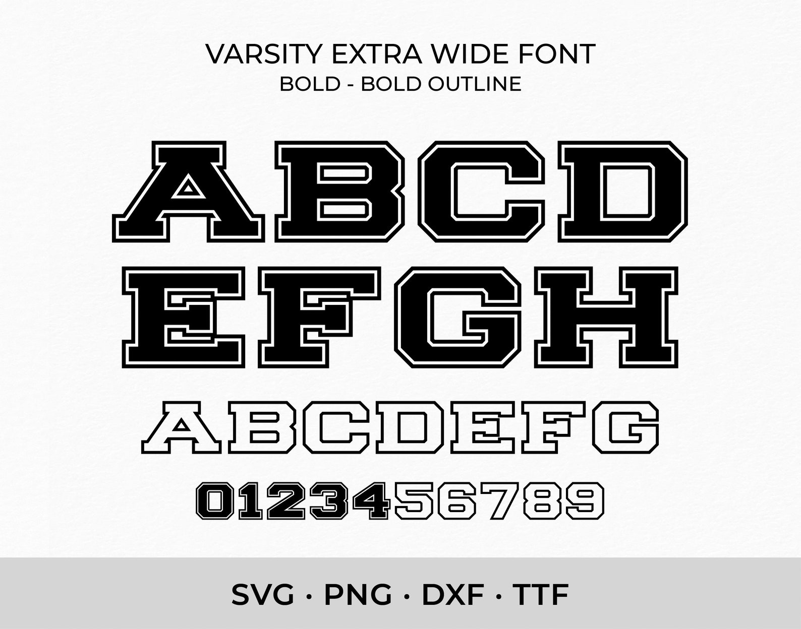 Varsity Font SVG TTF Extra Wide Bold, College Font Svg Sports Font Svg ...
