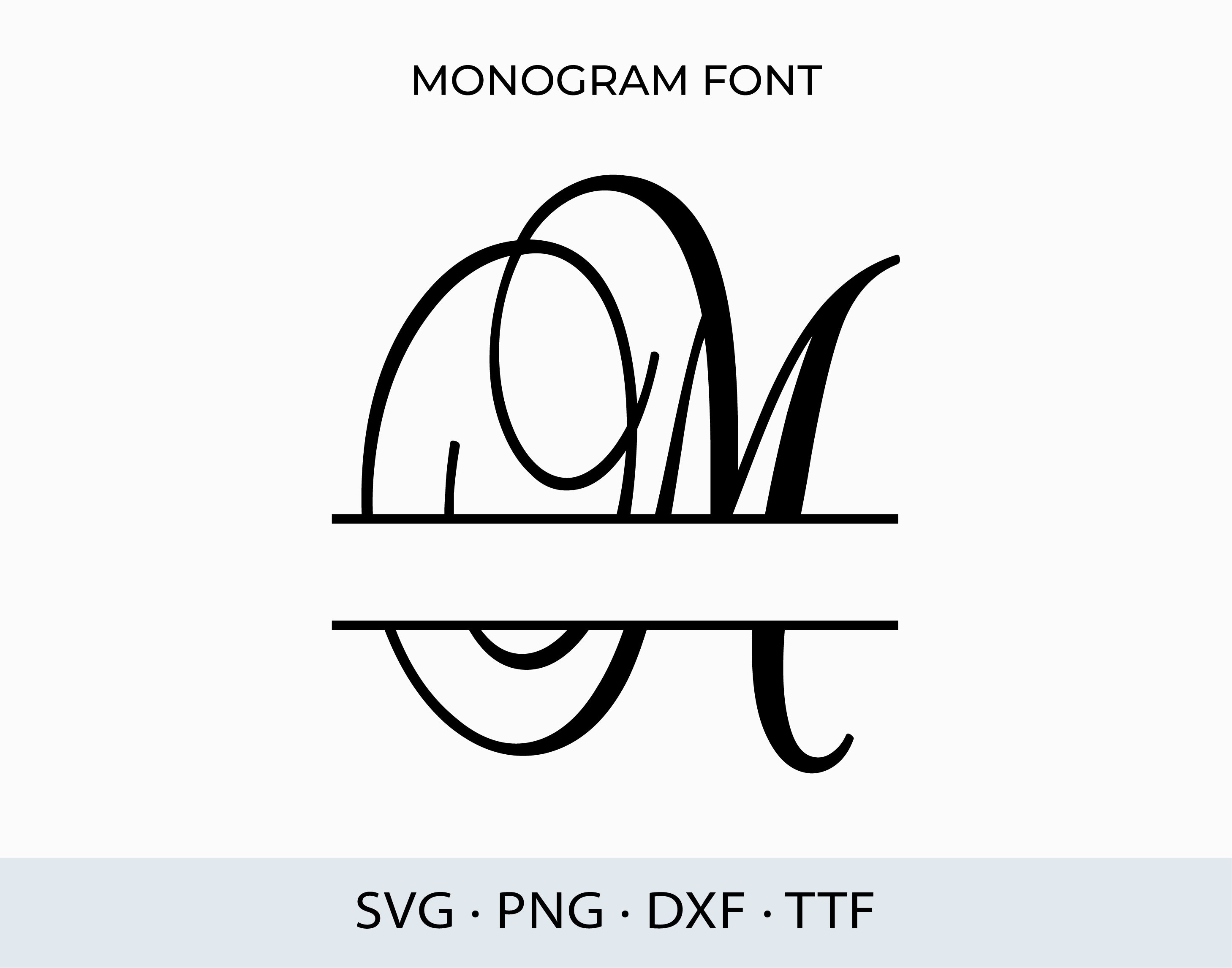 Split Monogram SVG PNG TTF Fancy Font Monogram Font Svg Monogram Name ...