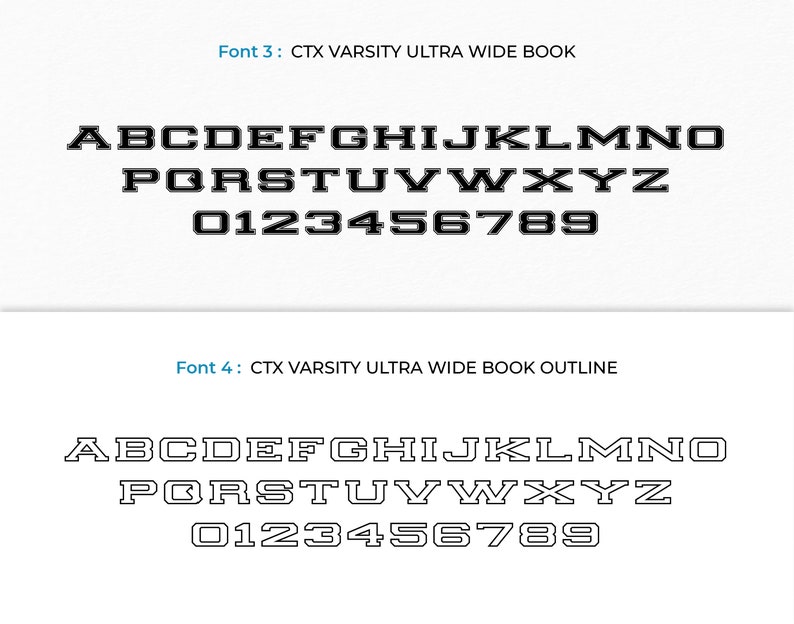 Varsity Font SVG TTF Ultra Wide Fonts Bundle, College Font Svg Sports ...