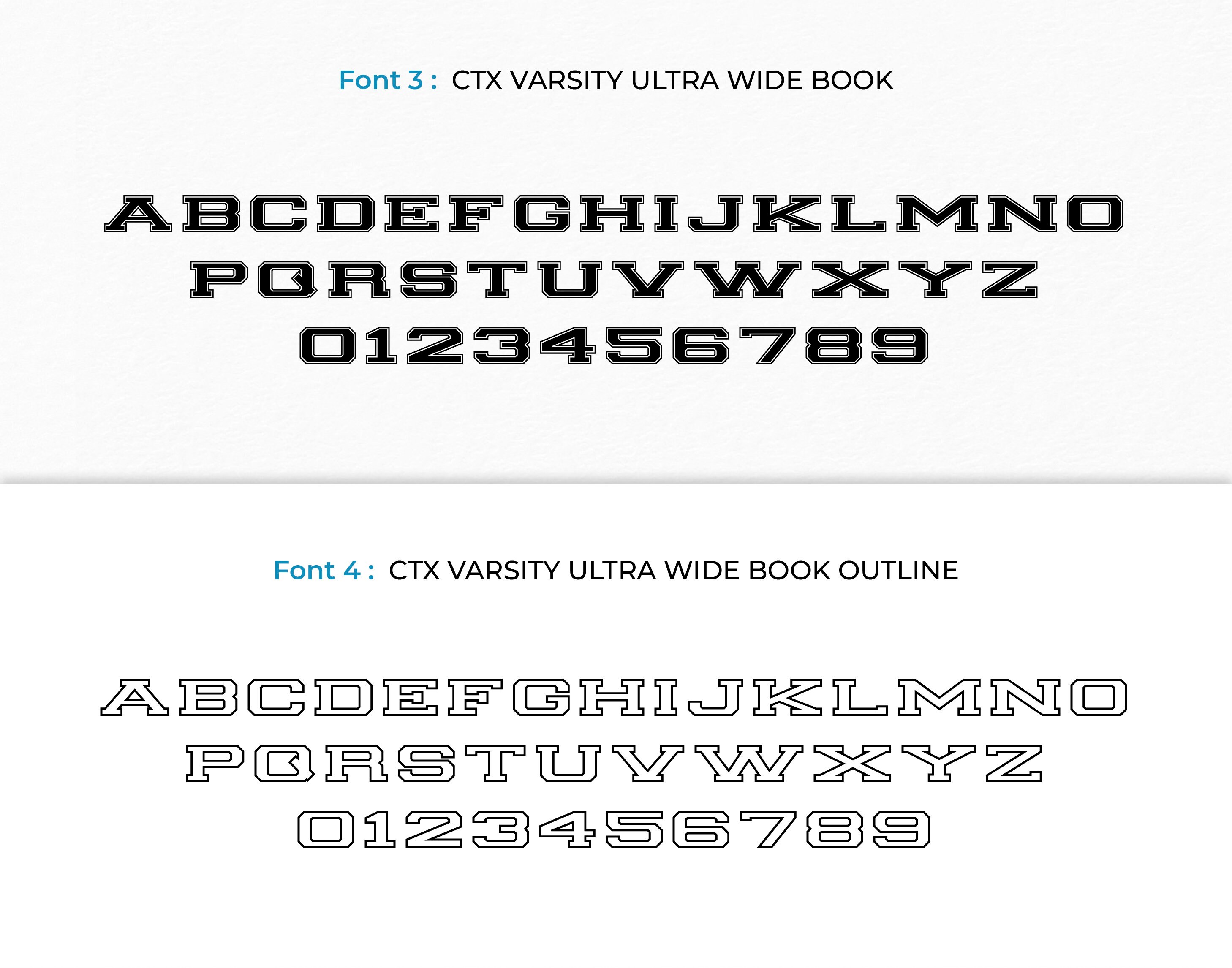 Varsity Font SVG TTF Ultra Wide Fonts Bundle, College Font Svg Sports ...