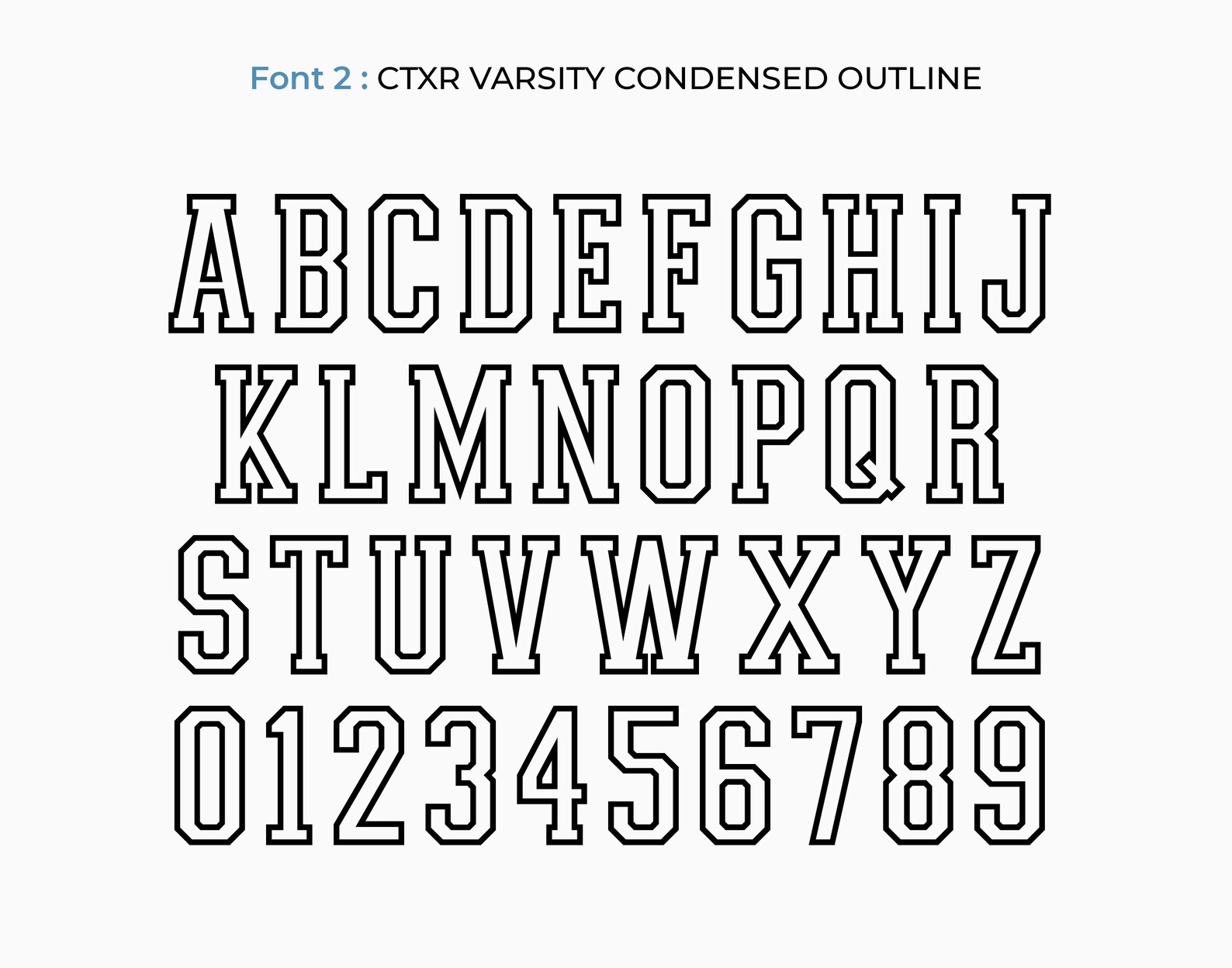 Varsity Fonts, Condensed & Outline, SVG TTF, Sports Font (digital ...