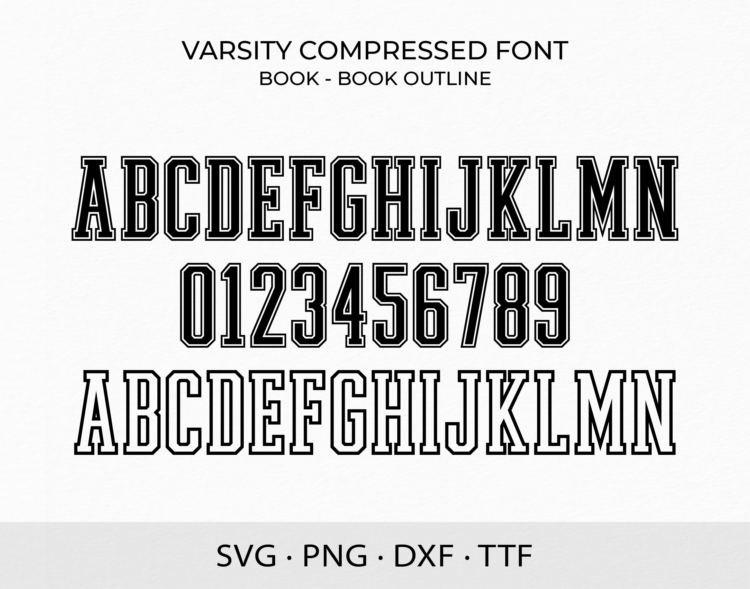 Varsity Font SVG TTF Compressed Book College Font Svg Sports - Etsy UK