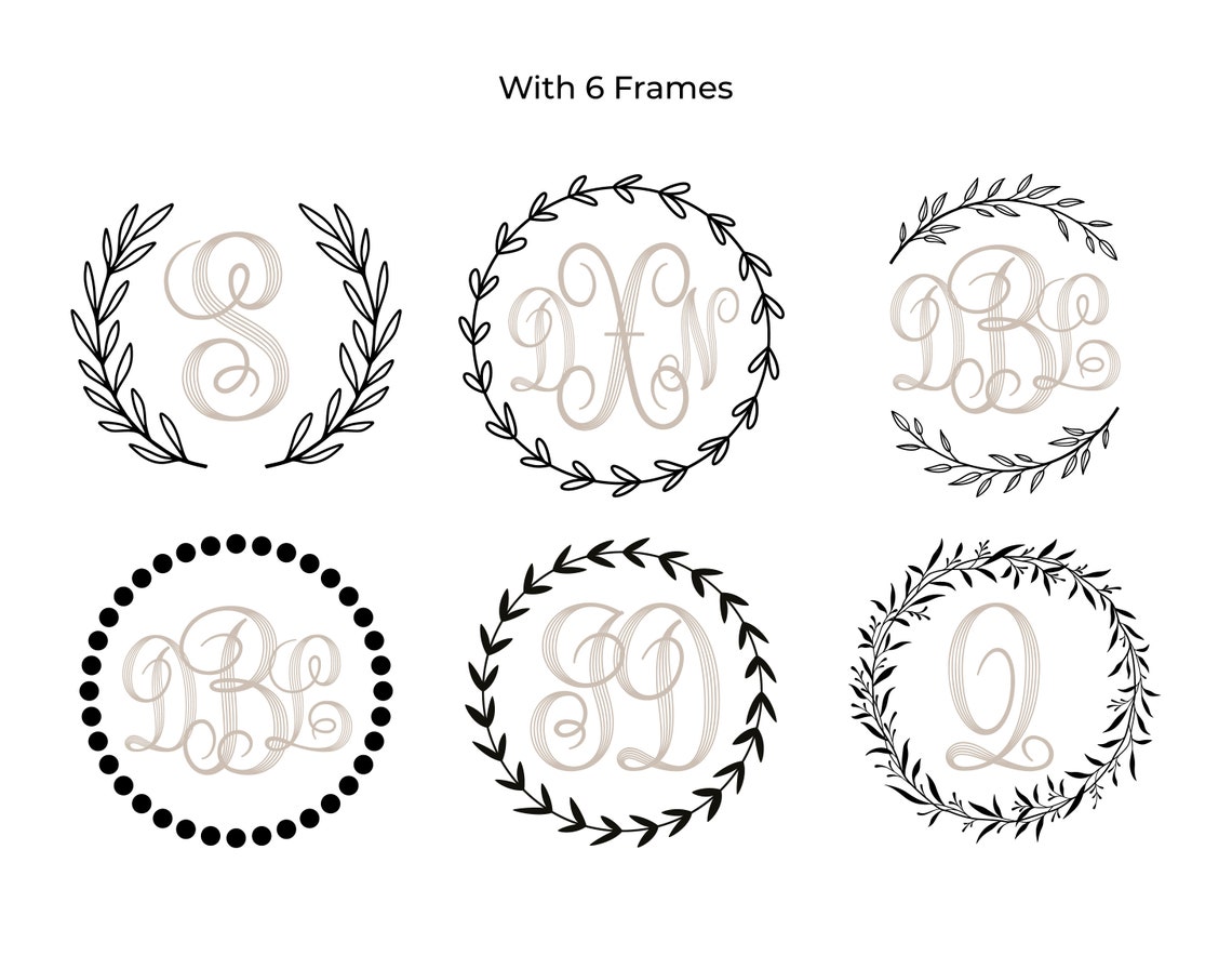 Fancy Monogram Font SVG TTF for Cricut Monogram Font Silhouette SVG ...