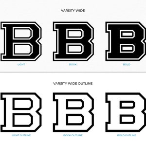 Varsity Font SVG TTF Wide Fonts Bundle, College Font Svg Sports Font ...