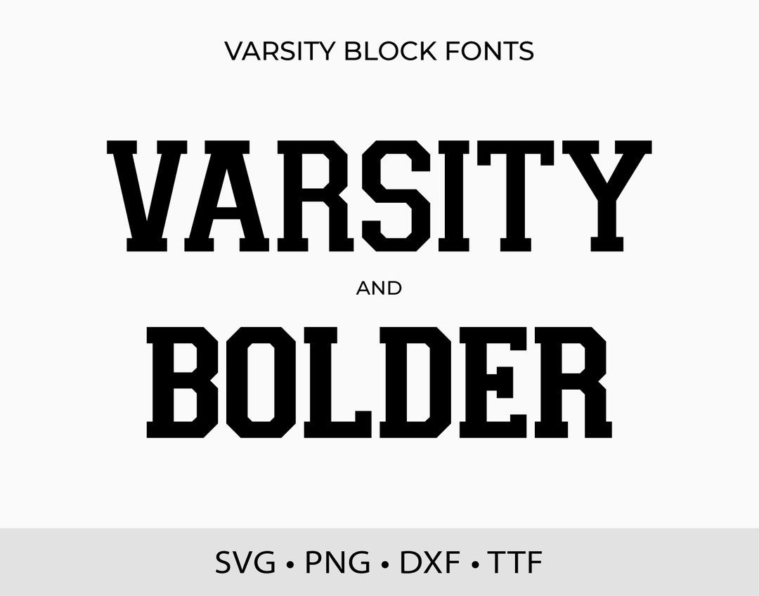 Varsity Fonts TTF SVG College Fonts for Cricut Block Font, Sports Fonts ...