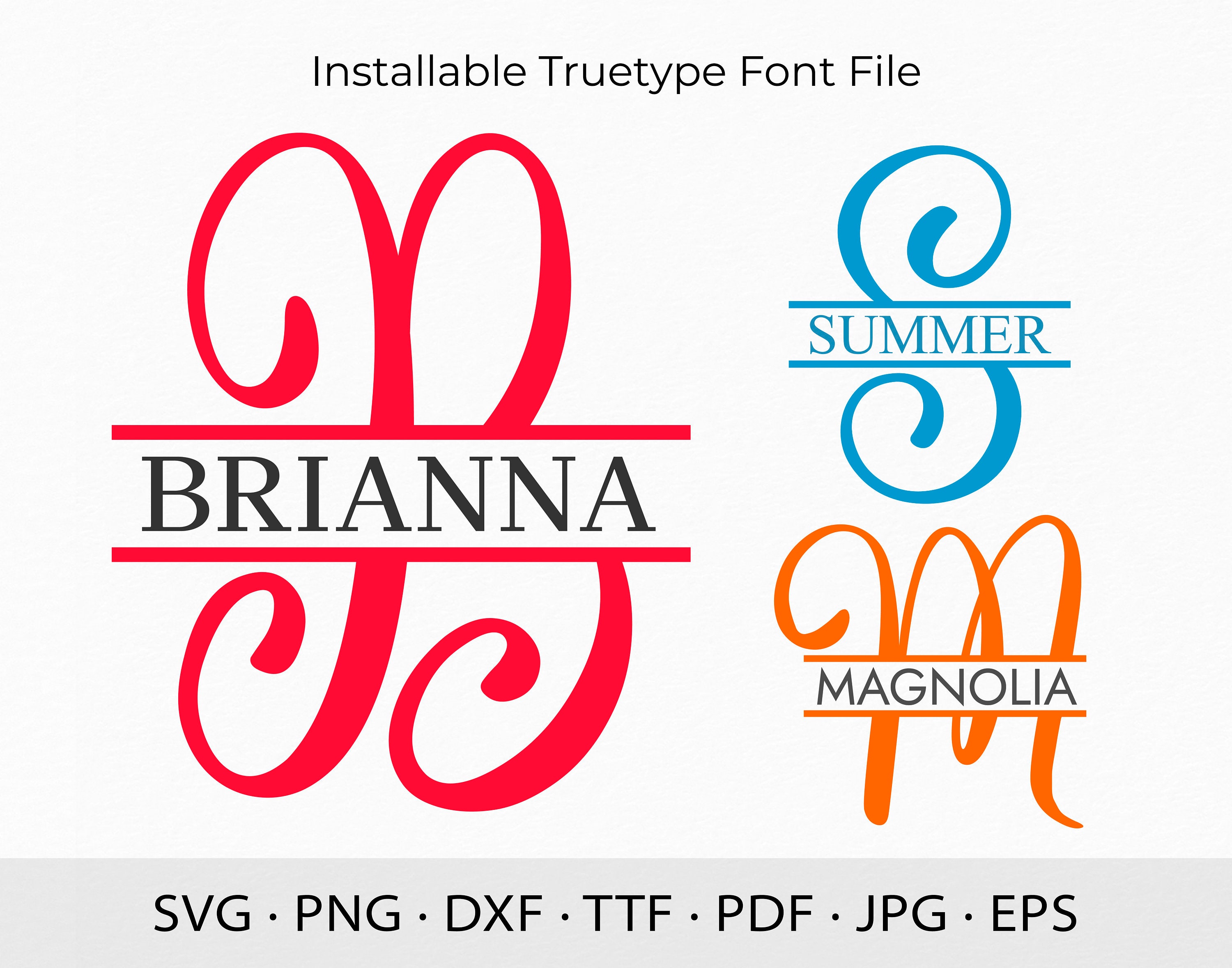 Split Monogram SVG PNG TTF Cricut Font Monogram Font Svg - Etsy
