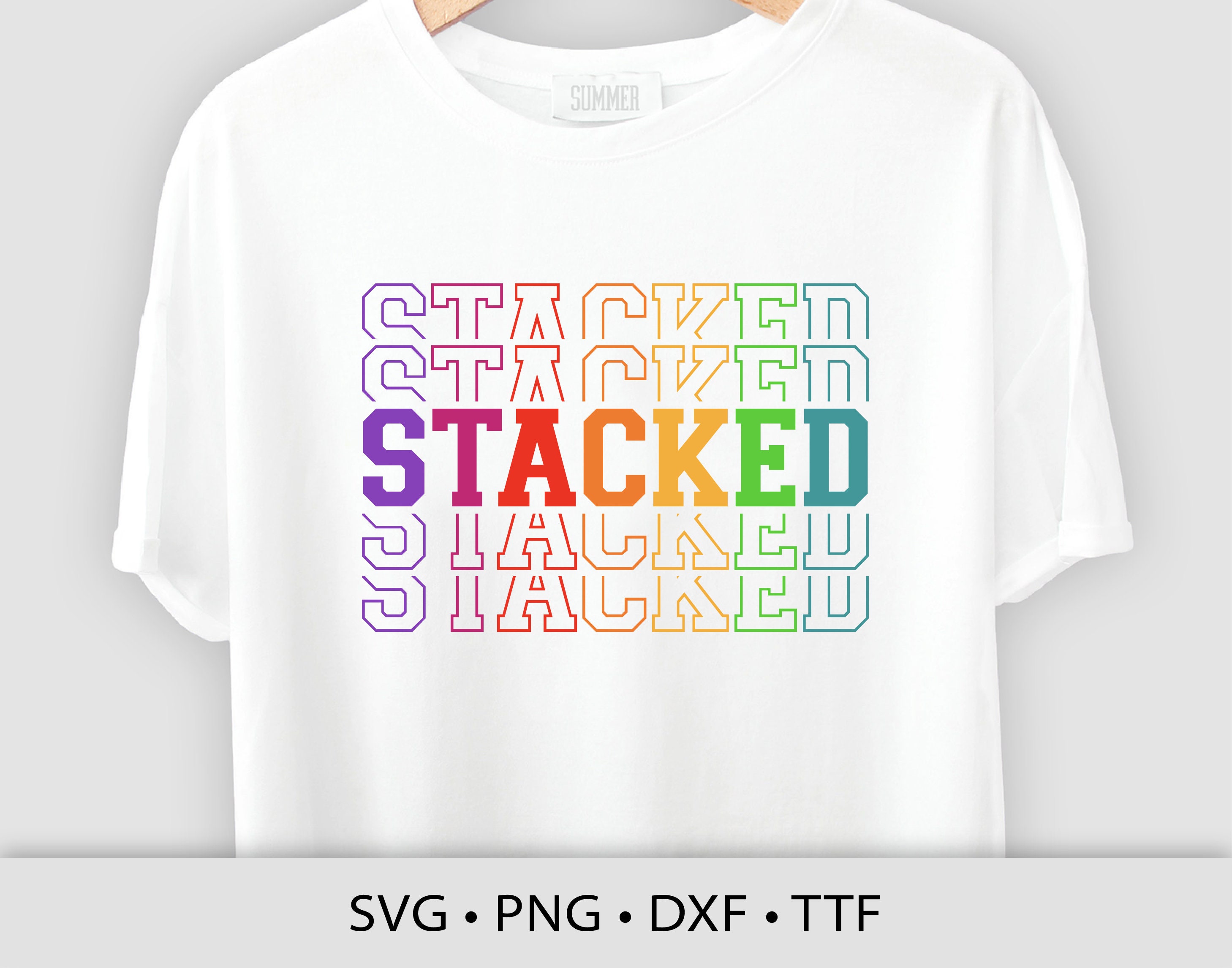 Stacked Font TTF SVG Stacked Varsity Font for Cricut Font Svg Mirror ...