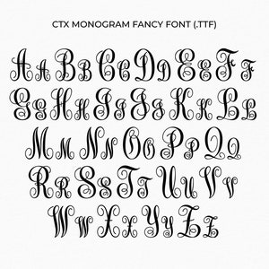 Monogram Font SVG TTF Fancy Monogram Font Silhouette SVG Monogram ...