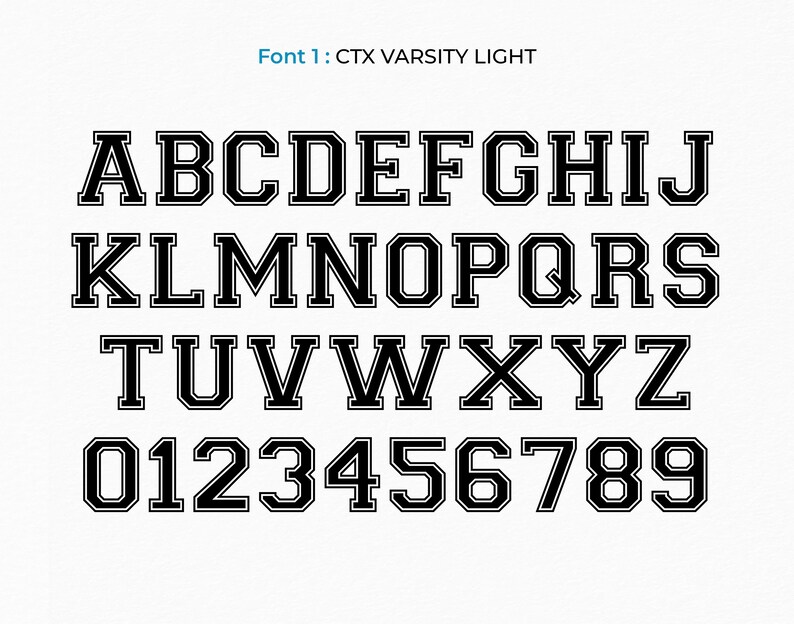 Varsity Font SVG TTF Light, College Font Svg Sports Font Svg School ...