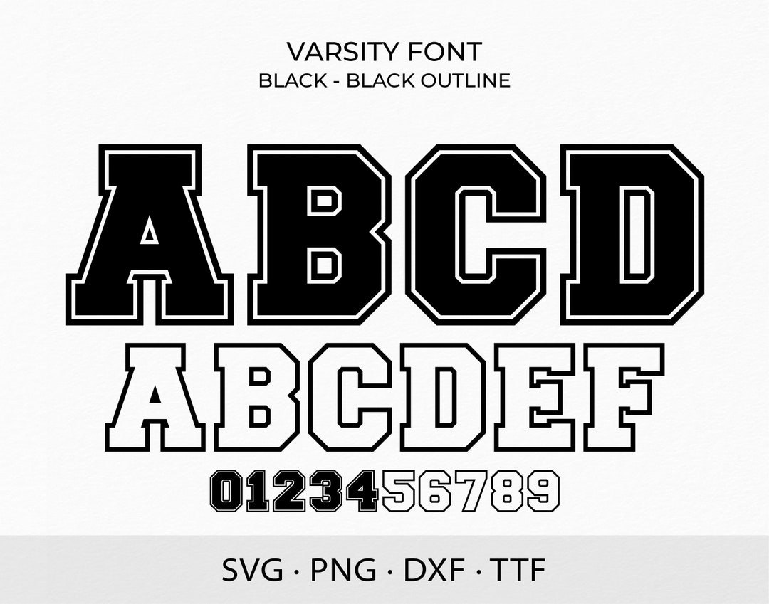 Varsity Font SVG TTF Black College Font Svg Sports Font Svg - Etsy ...