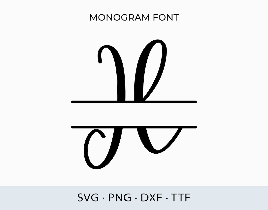 Split Monogram SVG TTF Alphabet, Split Monogram Letters, Monogram Font ...