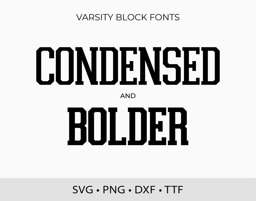 Varsity Font, Condensed Block Style (svg, Png, Dxf, Ttf) - Etsy