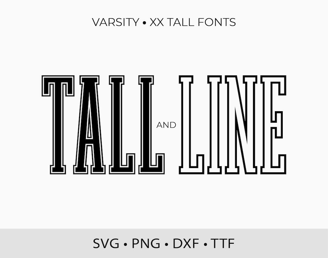 Varsity Tall Fonts TTF SVG DXF Taller Sport Fonts for Cricut Jersey ...