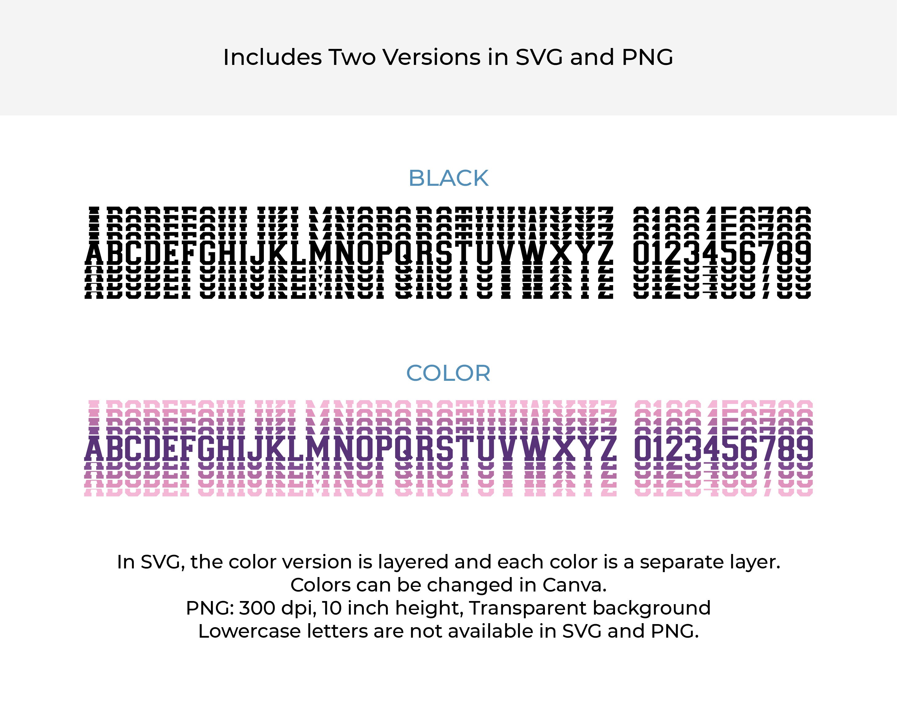 Stacked Varsity Font SVG TTF, Layered Mirror Font (digital Download) - Etsy