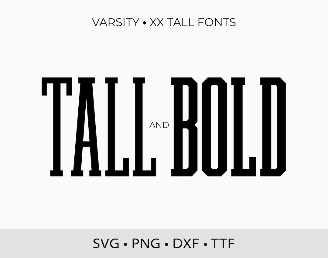 Varsity Tall Fonts TTF SVG DXF Taller Sport Fonts for Cricut Block Font ...