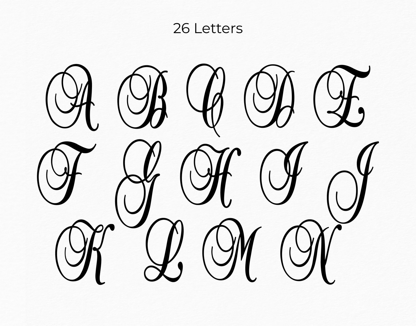 Monogram Font SVG TTF, Script Font, Cursive Font, Cricut Font, Fancy ...