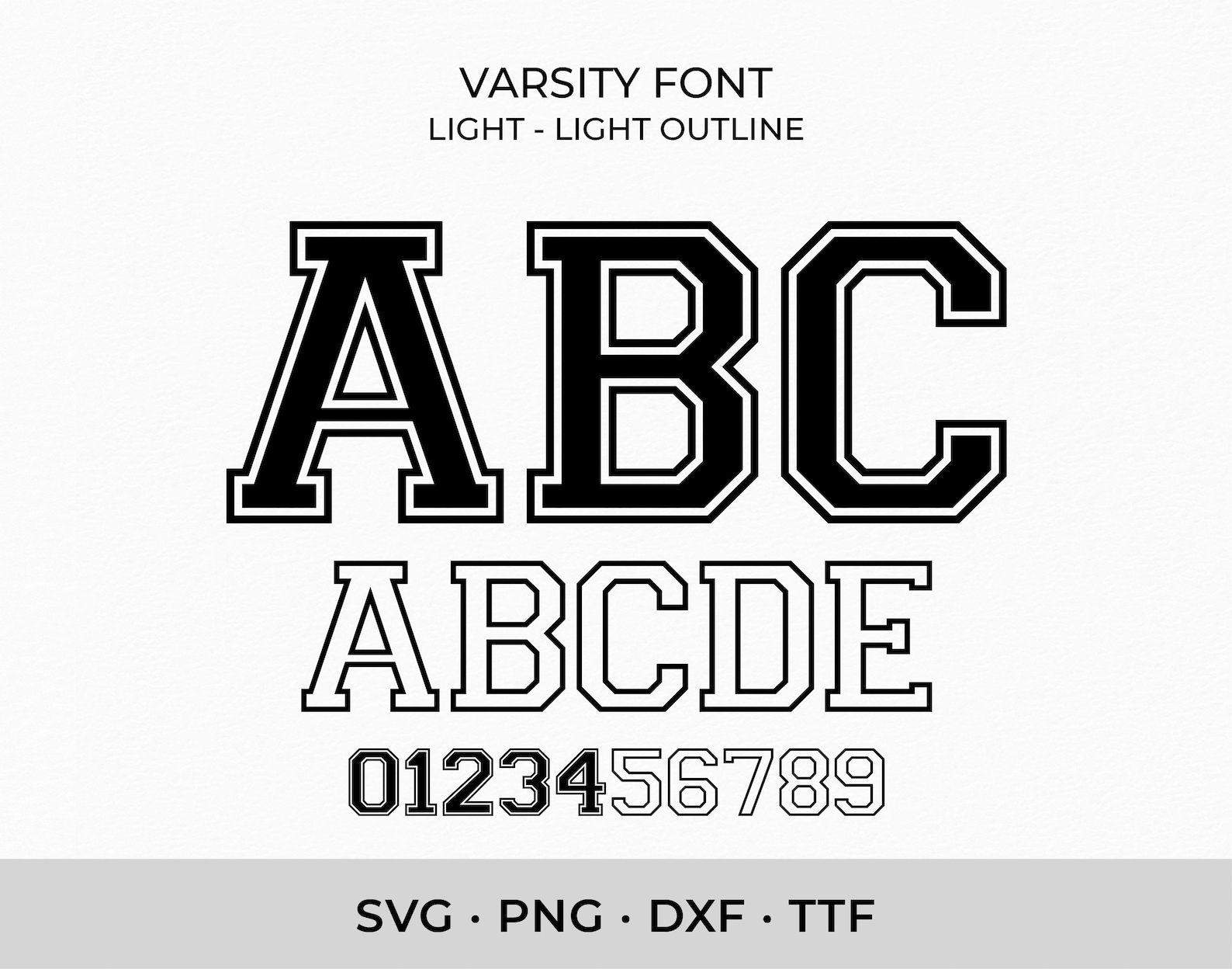 Varsity Font SVG TTF Light, College Font Svg Sports Font Svg School ...
