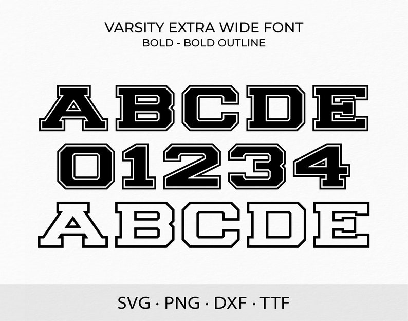 Varsity Font SVG TTF Extra Wide Bold College Font Svg Sports - Etsy UK