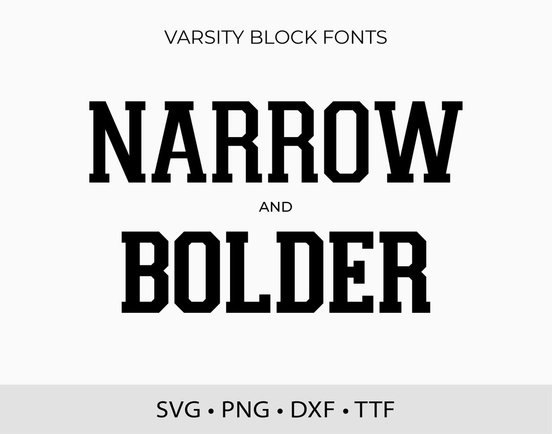 Varsity Fonts Narrow TTF SVG College Fonts for Cricut Block Font ...