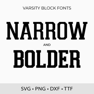 Varsity Block Fonts, Sports Narrow Font SVG, College Letters - Etsy