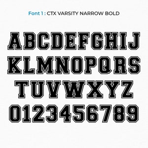 Varsity Font SVG, Narrow Bold & Outline, College Sports Font (digital ...