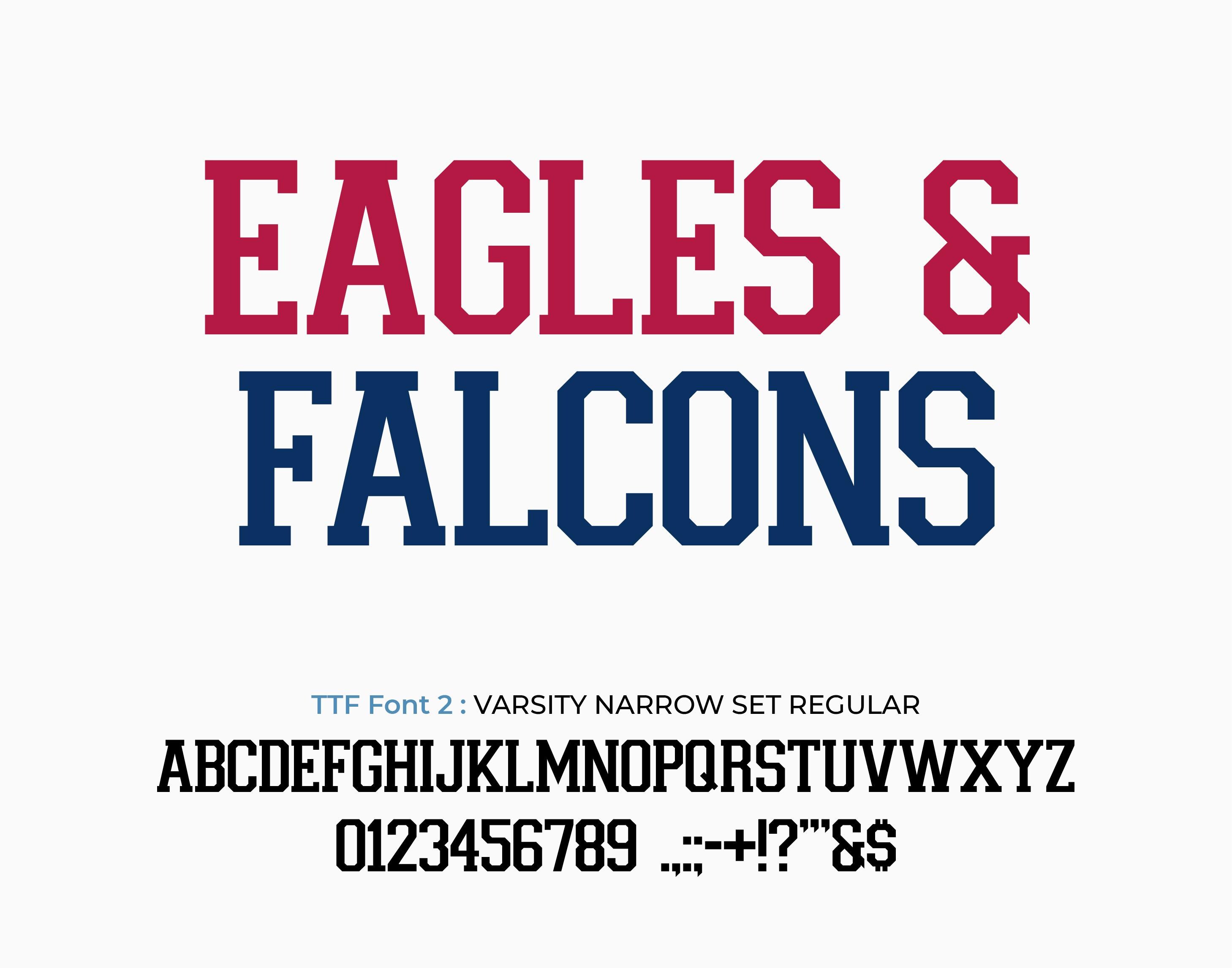 Varsity Narrow Block Fonts TTF SVG College Fonts for Cricut Block Fonts ...
