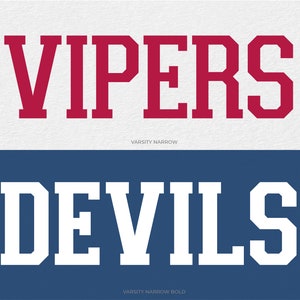 Varsity Fonts Narrow TTF SVG College Fonts for Cricut Block Font ...