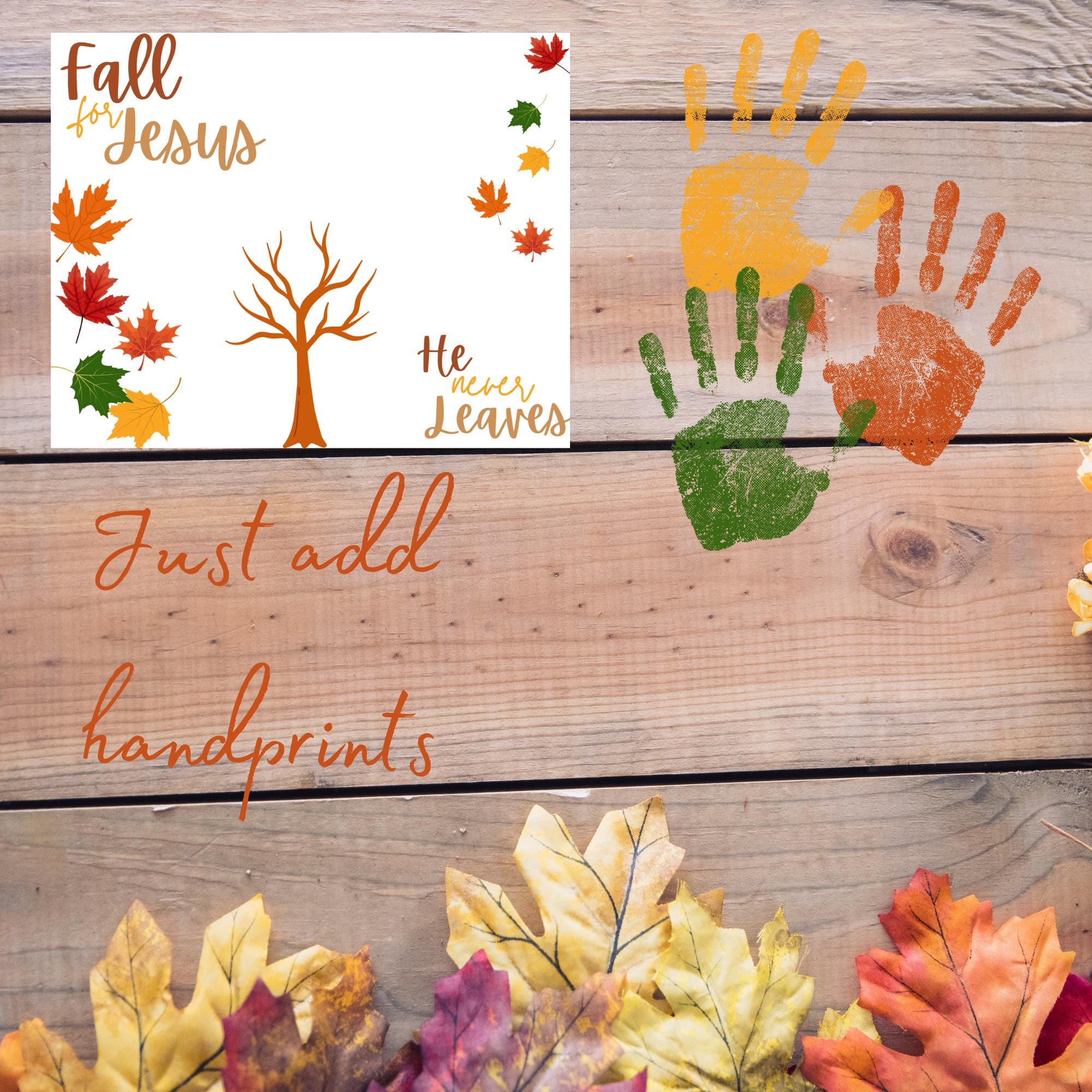 Fall Handprint Art, Christian Preschool Art, Fall for Jesus Handprint ...