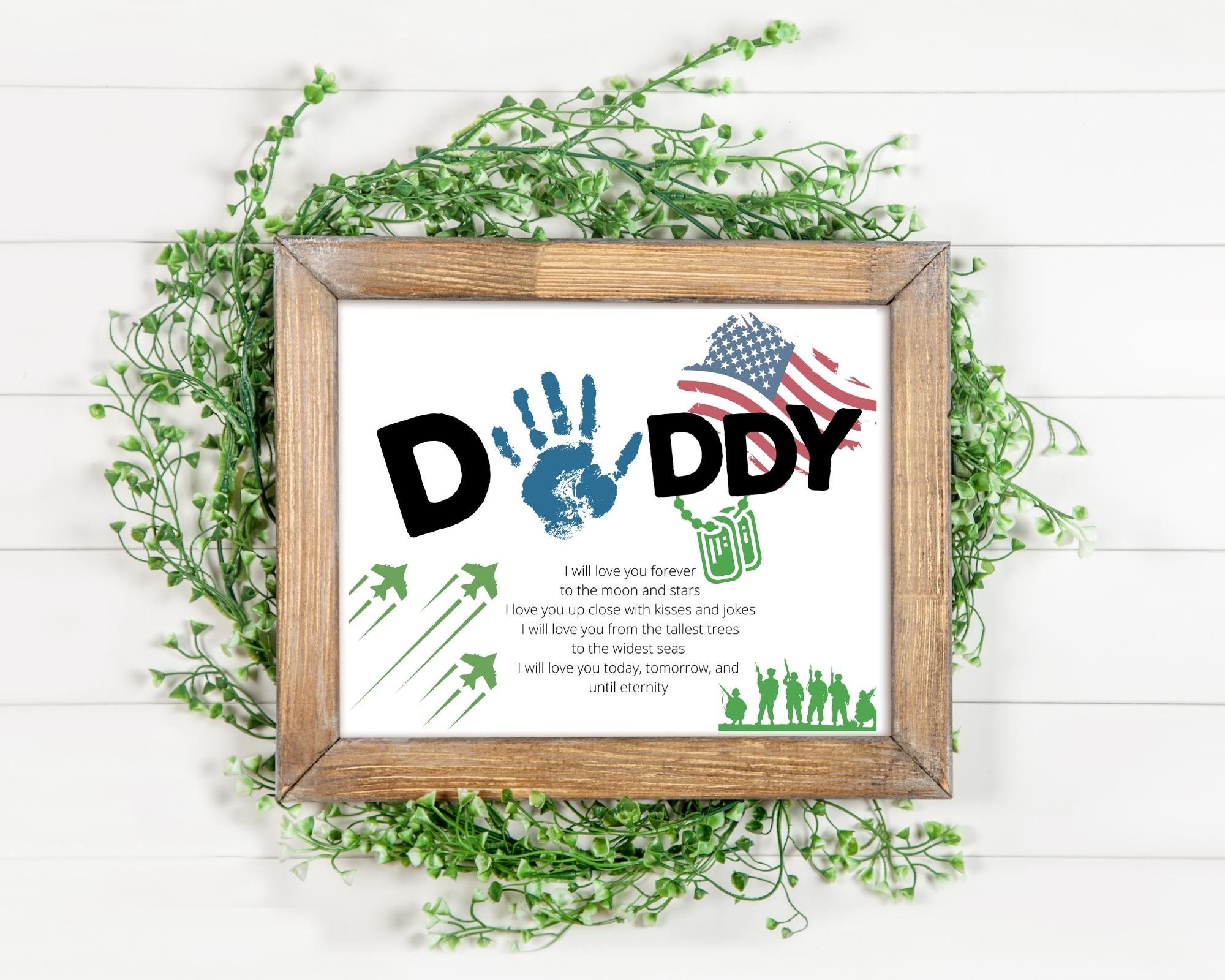 Soldier Dad Gift Father's Day Handprint Art Gift for Military Dad - Etsy