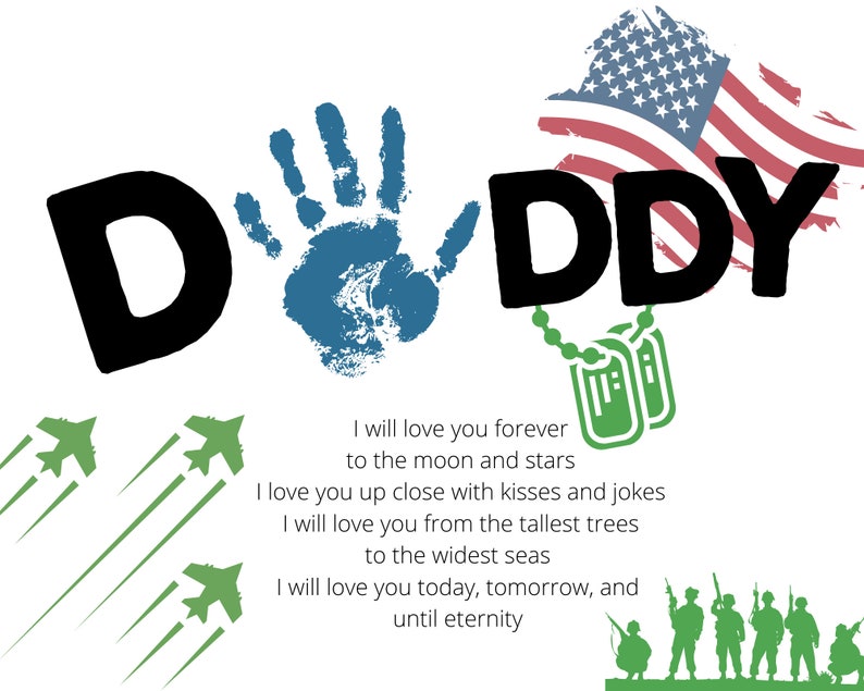 Soldier Dad Gift Father's Day Handprint Art Gift for Military Dad - Etsy