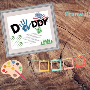 Soldier Dad Gift Father's Day Handprint Art Gift for Military Dad - Etsy