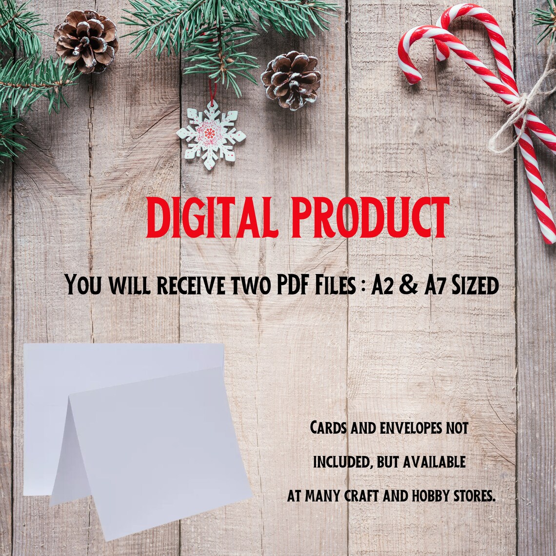 Christmas Card Set of Six, Christmas Tree Card, Penguin Card, Merry ...