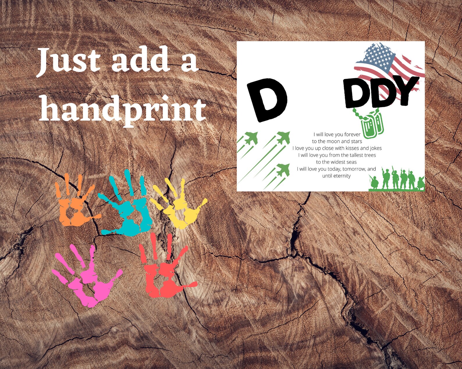 Soldier Dad Gift Father's Day Handprint Art Gift for Military Dad - Etsy