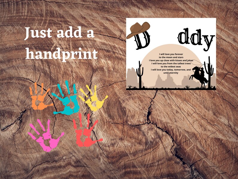 Fathers Day Gift for Cowboy Dad, Handprint Art Craft for Daddy - Etsy