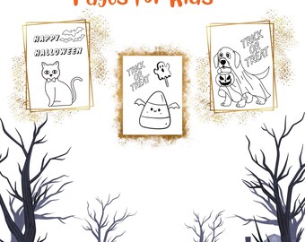 Halloween Coloring Book for Kids digital Download - Etsy