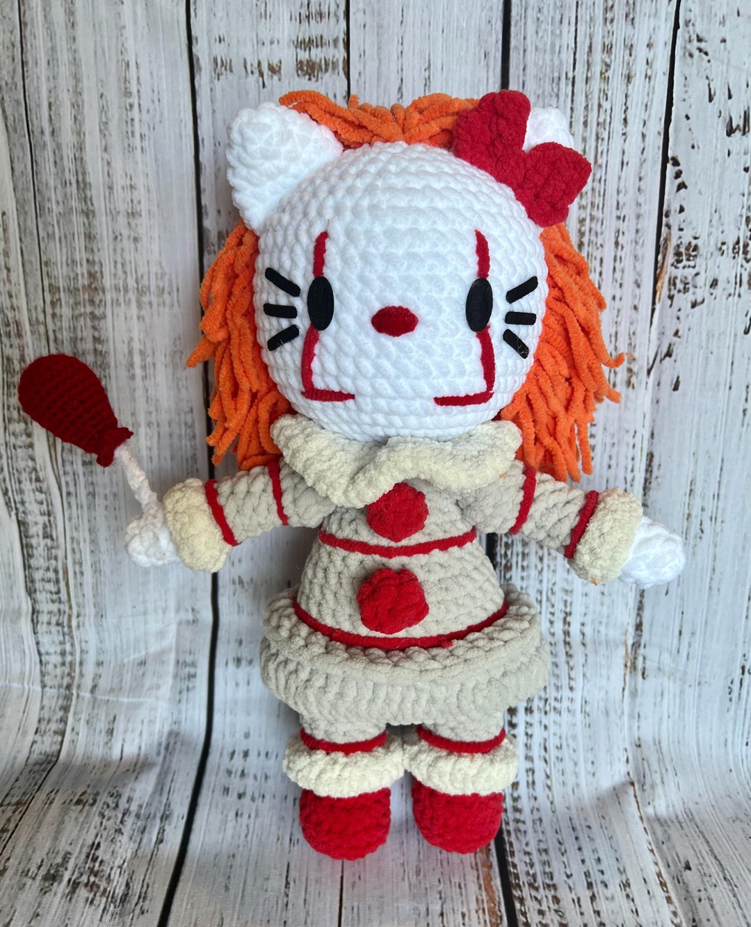 Kitty Balloon Clown Slasher/handmade Slasher Plushie, Cute Stuffed ...