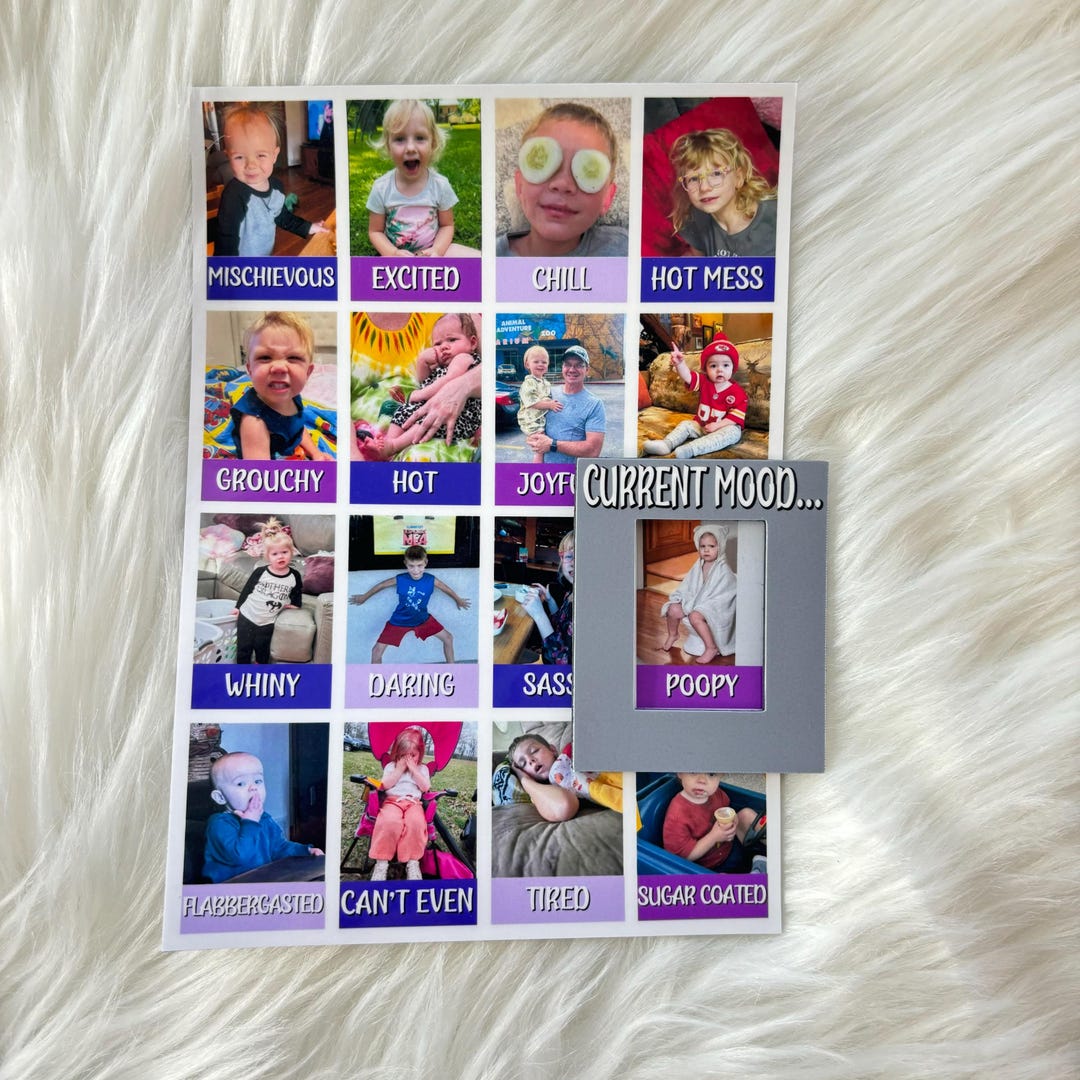 Custom Photo Mood Magnets, Personalized Feelings Chart, Mental Health ...