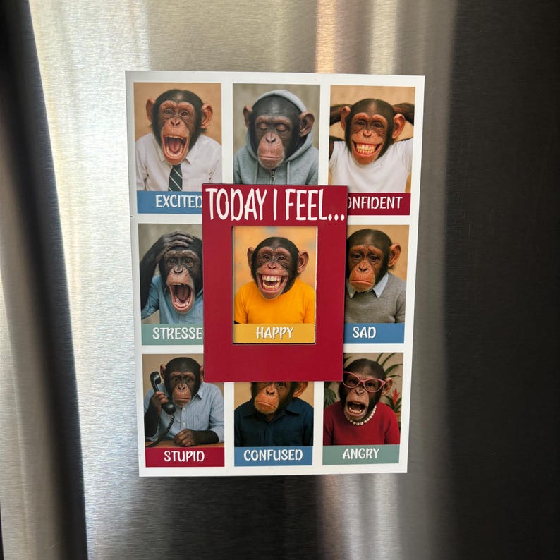 Monkey Mood Magnet | Funny Monkey Magnet | Cute Monkey | Funny Gifts ...