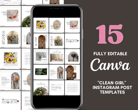 15 Modern Luxe clean Girl Aesthetic Instagram Post | Etsy