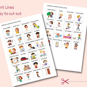 40 Printable Children's Routine Activity Cards | Children's Flashcards ...