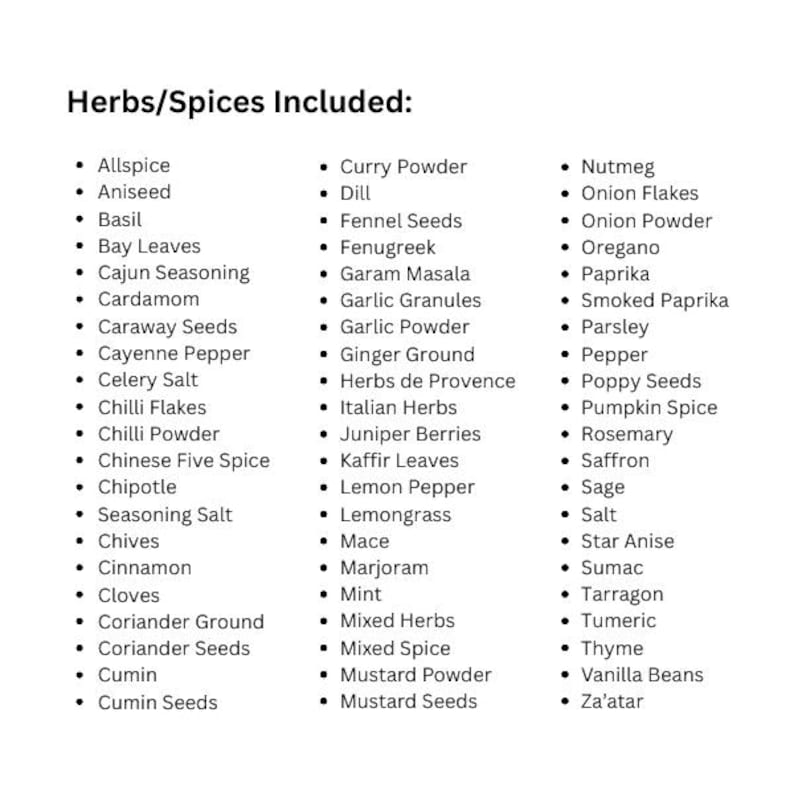63 Illustrated Spice Labels • Aesthetic Kitchen Labels • Printable PDF ...