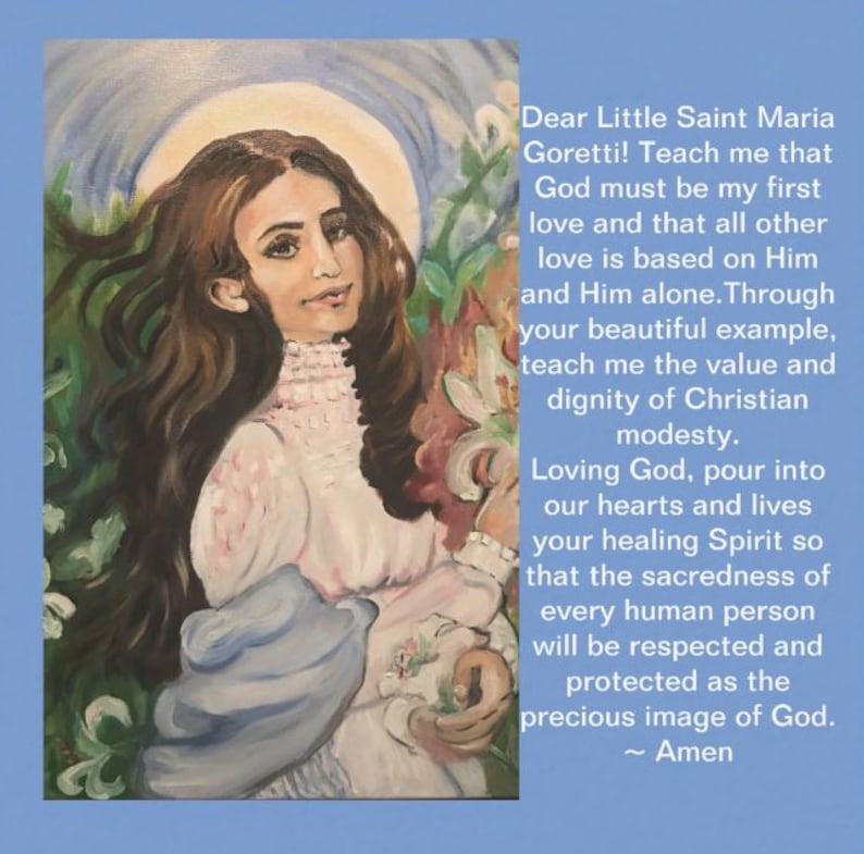 St. Maria Goretti Blessing Necklace and Prayer Intention Card - Etsy