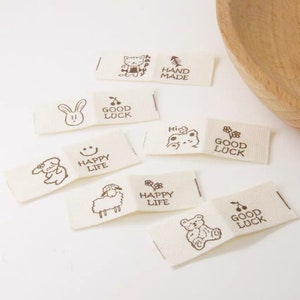 Bulk Custom Cotton Labels for Handmade Items, Sew on Cotton Logo Labels ...