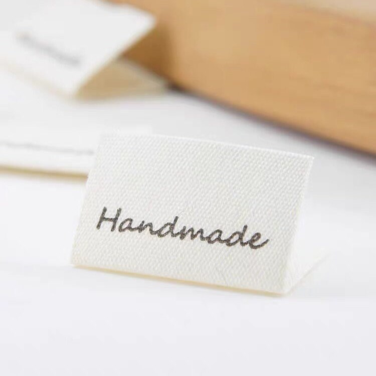 Bulk Custom Cotton Labels for Handmade Items, Sew on Cotton Logo Labels ...