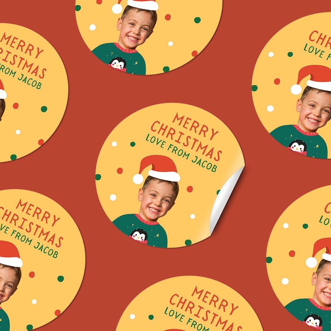 Cute Kids Christmas Gift Sticker Custom Christmas Party - Etsy